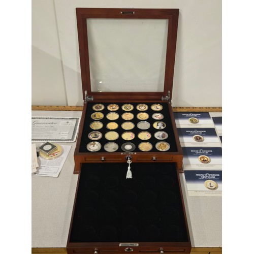 Large glass coin collectors case with drawer (holds 50 coins) & key, to ...