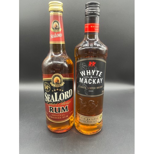 70cl bottle of Sealord 54% rum and 70cl bottle of Whyte and Mackay ...