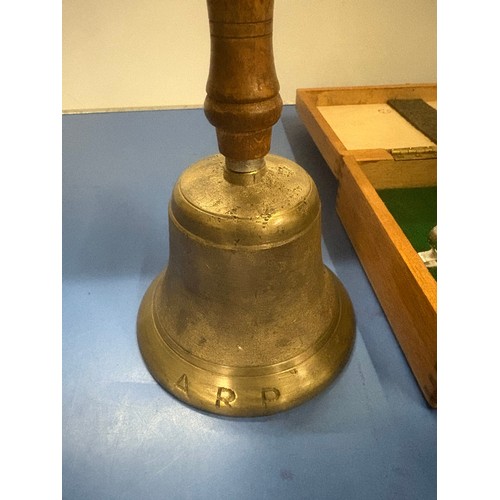 WW2 military Arp warning bell (air raid precaution) along with cold war ...