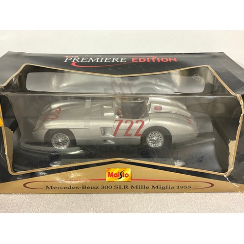 2 large boxed model cars to include alpine & mercedes
