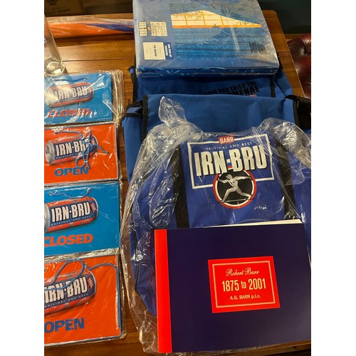 Large collection of Irn-Bru merchandise to include Edinburgh Crystal ...