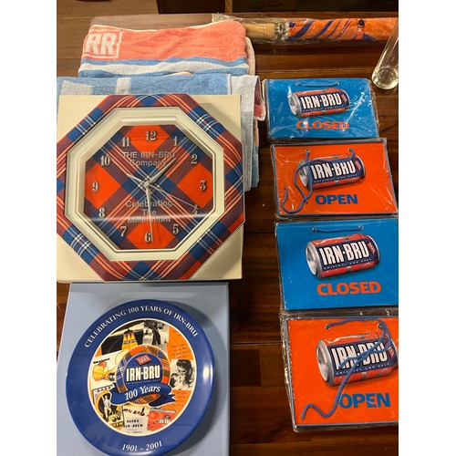 Large collection of Irn-Bru merchandise to include Edinburgh Crystal ...