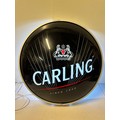 Vintage illuminated Carling beer sign. 30" diameter