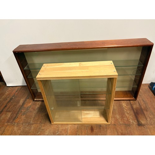 2 large display cases for models etc largest 41" x 22"