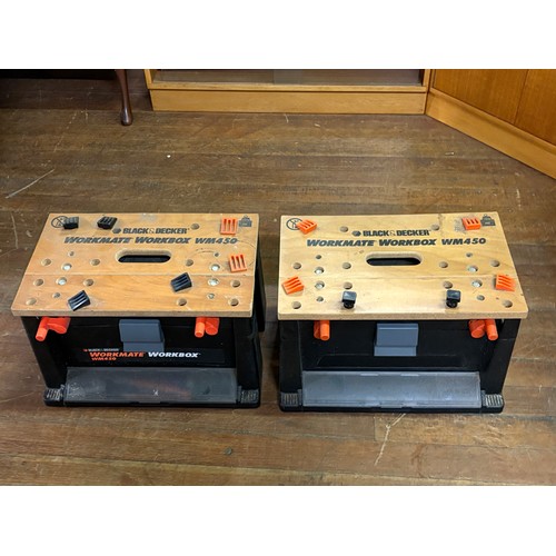 2 Black and decker work boxes to include contents.