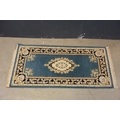 Eastern Kayam Handmade Wool Rug with Cream and Blue Ground, approx ...