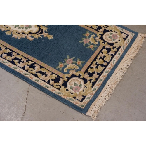 Eastern Kayam Handmade Wool Rug with Cream and Blue Ground, approx ...