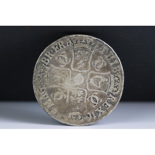 A British King Charles II silver full crown coin, dated 1668