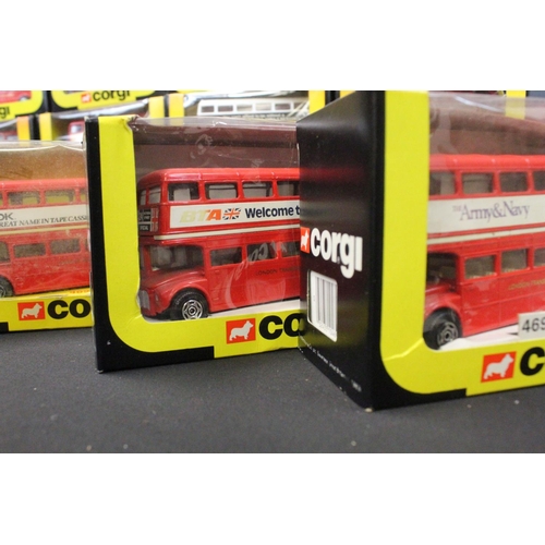 20 Boxed Corgi diecast model buses mainly featruing 469 Routemaster ...