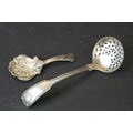 Victorian silver sifting spoon in the fiddle thread & shell pattern ...