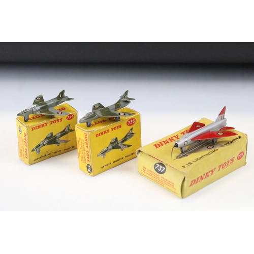 Three boxed Dinky diecast model planes to include 737 P1B Lightning ...