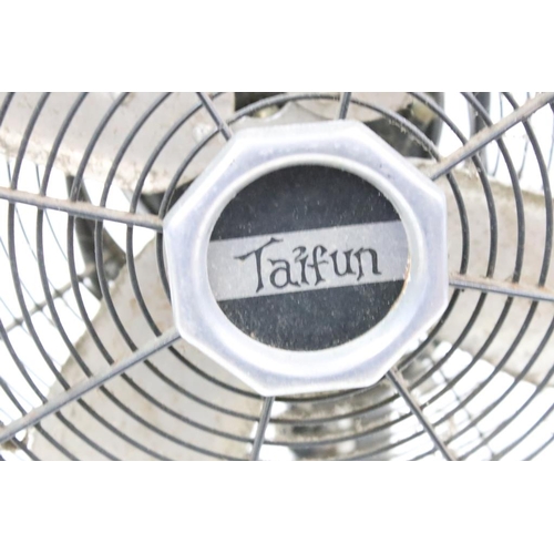 Vintage Ikea Taifun Black Desk Fan with chrome blades 38cm high