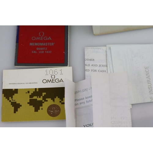 Omega Memomaster gold plated digital wristwatch, LCD digital display ...