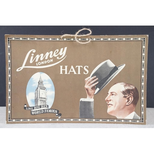 Advertising - A Linney London Hats cardboard hanging sign, 'Like Big ...