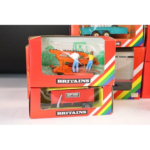 Nine boxed Britains farming models to include 9580 Animal Transporter ...