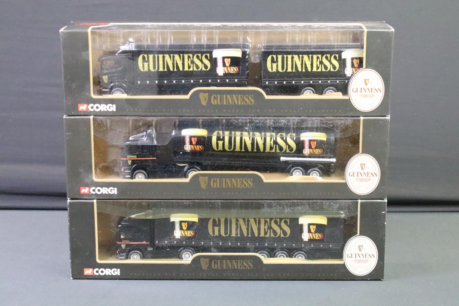 Five boxed Corgi Guinness related diecast models to include 2 x Past ...