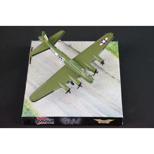 Group of nine military diecast model planes, mostly Corgi, featuring ...