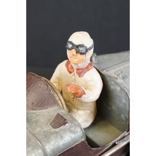Scratch built metal & wooden model of a 1930's racing car, painted in ...