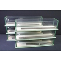 Collection of six glass model display cabinets with removable glass ...