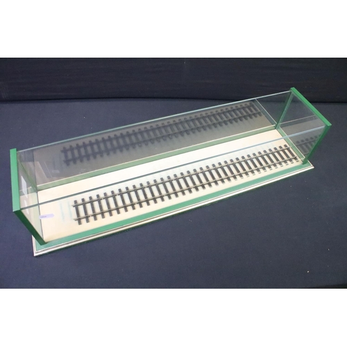 Collection of six glass model display cabinets with removable glass ...