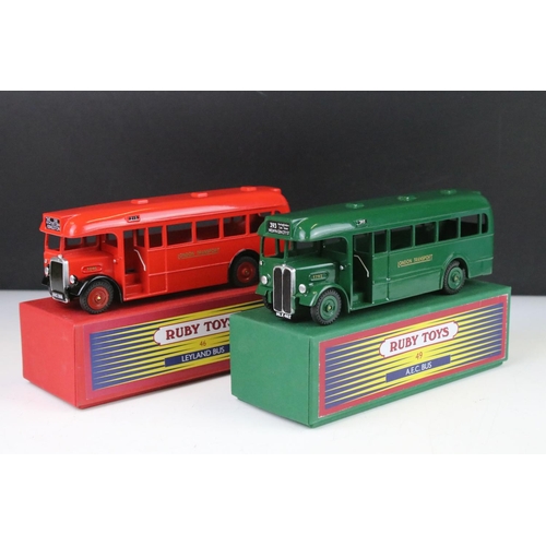 Two boxed Ruby Toys diecast model buses to include No.46 Leyland Bus in ...