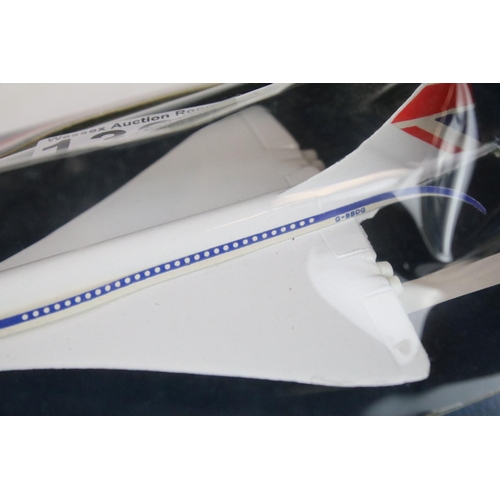 Three boxed Corgi diecast model Concorde's to include Corgi 650 BAC-SUD ...