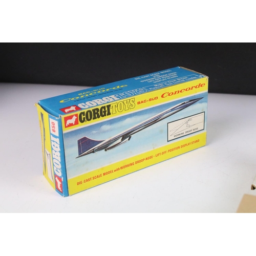 Three boxed Corgi diecast model Concorde's to include Corgi 650 BAC-SUD ...