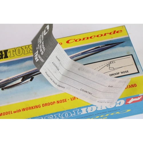 Three boxed Corgi diecast model Concorde's to include Corgi 650 BAC-SUD ...
