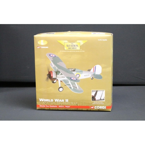 Collection of 11 boxed Corgi Aviation Archive diecast model planes to ...