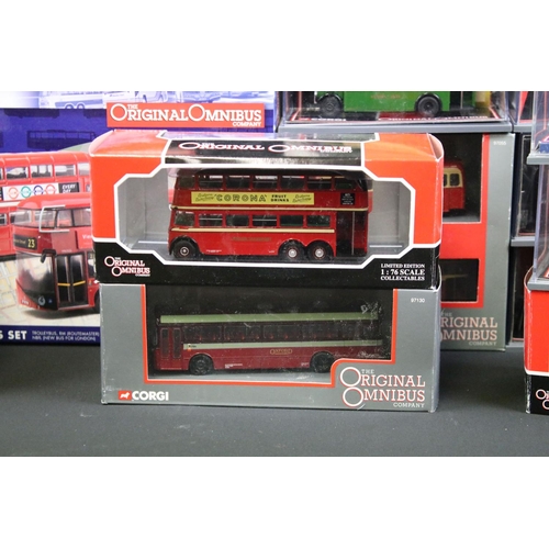 Collection of 23 boxed / cased 1/76 scale Corgi Original Omnibus model ...