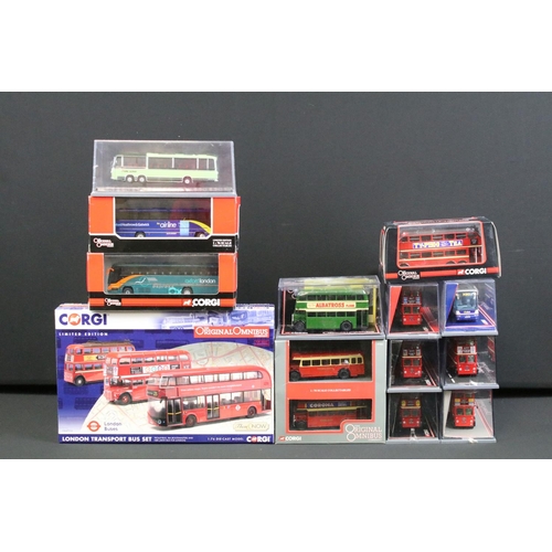 Collection of 23 boxed / cased 1/76 scale Corgi Original Omnibus model ...