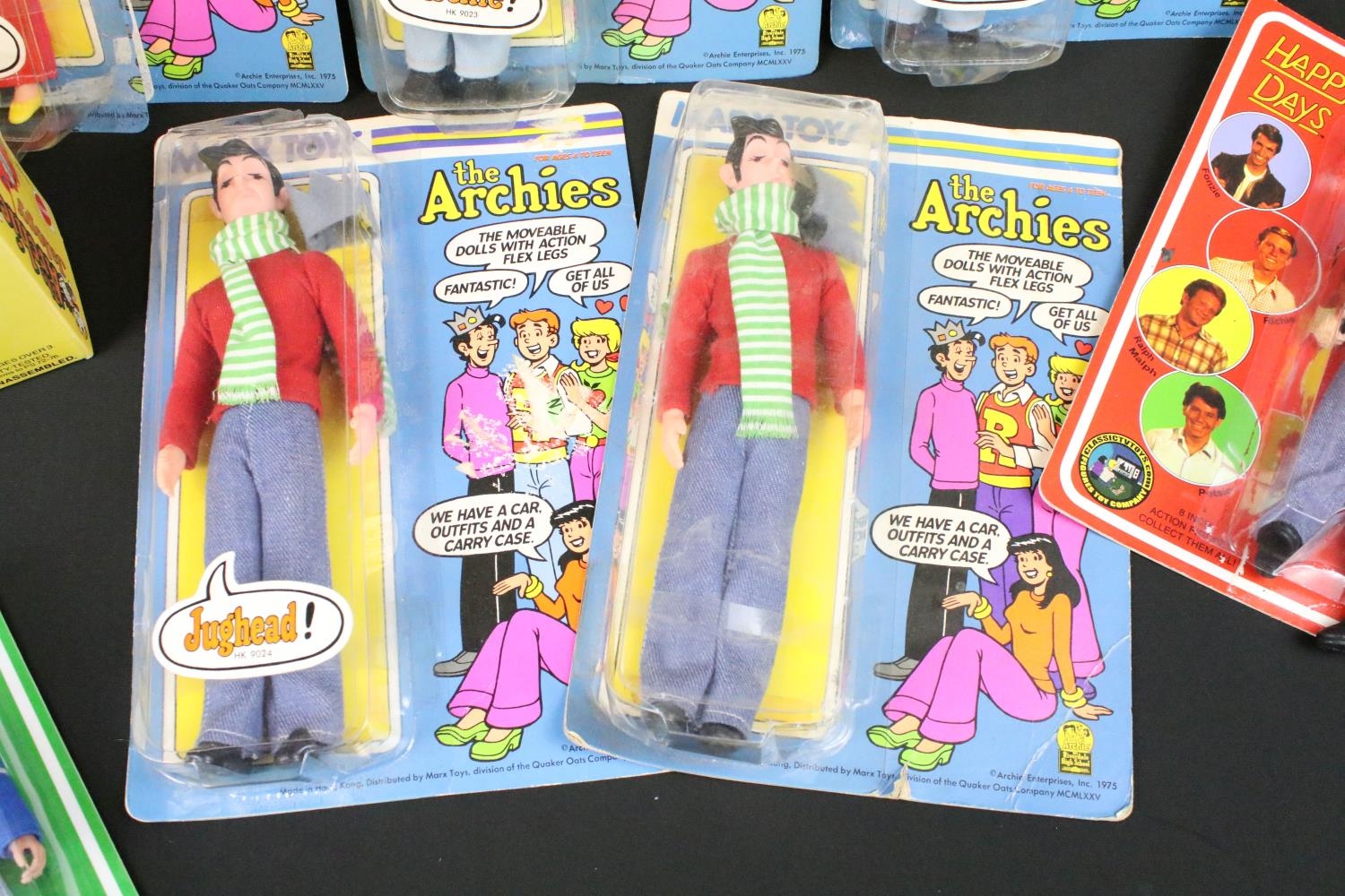 Five carded Marx The Archies figures to include 2 x Archie, 2 x Jughead & Veronica (bubbles removed