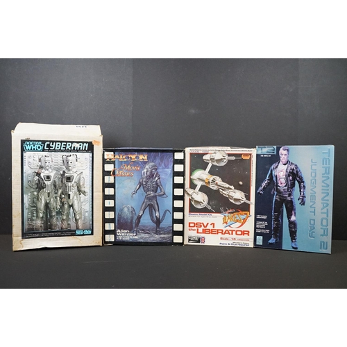 Four boxed plastic model kits to include 1/5th Doctor Who Cyberman ...