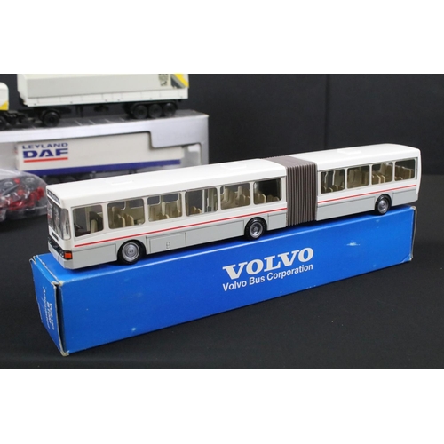 Five 1/50 diecast model haulage models to include boxed NZG Volvo B10M ...