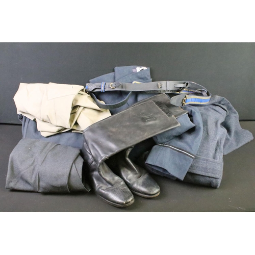 A collection of mixed British military uniforms to include a selection ...