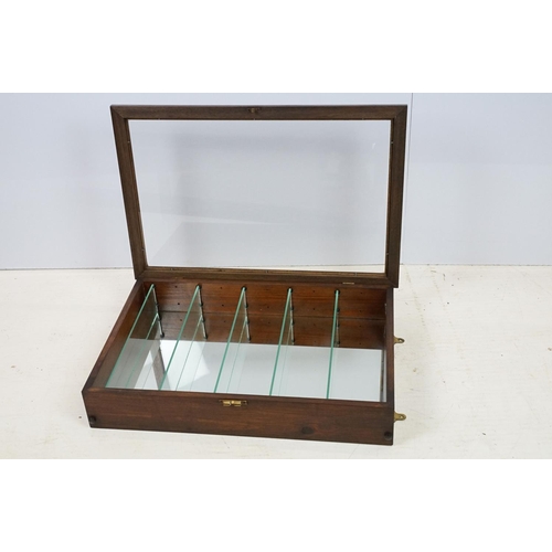 Wall hanging collectors display cabinet with 5 glass shelves and a ...