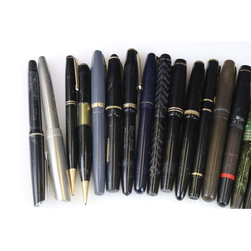 Collection of vintage pens to include a quantity of fountain pens ...
