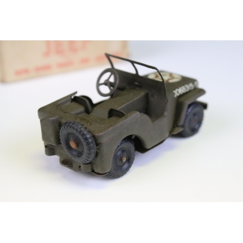 Boxed Triang Minic No.1 Series tinplate Jeep in military green, model ...