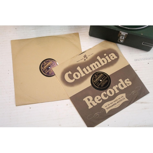 HMV His Master's Voice portable record player, together with a case of ...