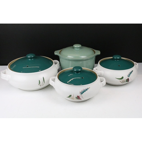 Denby 'Greenwheat' pattern ceramics to include a tea set and tureens ...