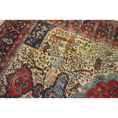 Large Middle Eastern carpet rug having a large red medallion to centre ...