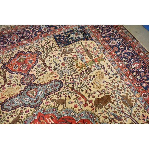 Large Middle Eastern carpet rug having a large red medallion to centre ...
