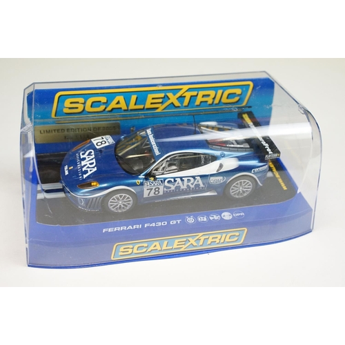 Five cased Scalextric slot car models to include C3983 Ford XB Falcon ...