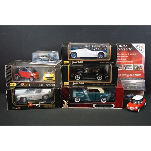 Five boxed 1/18 scale diecast models to include 3 x Maisto models ...