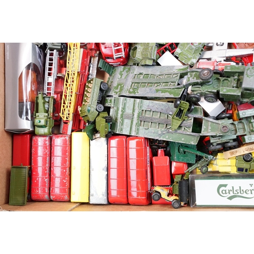 Around 75 play worn diecast models to include Dinky, Corgi, Matchbox ...