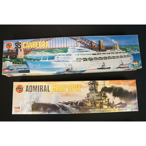 13 Boxed Airfix sea related plastic model kits to include 05202 Moskva ...