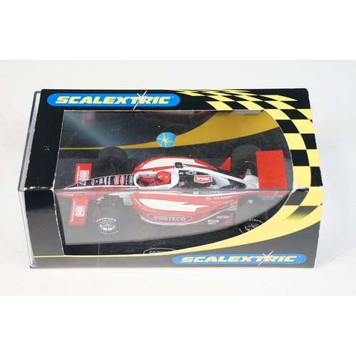Six cased Scalextric slot cars to include C2668 Mclaren Mercedes F1 MP4 ...