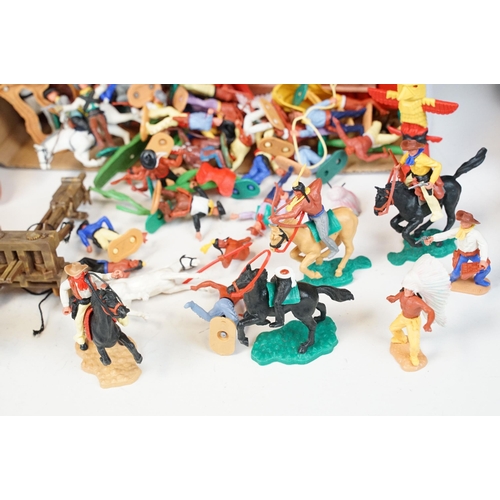 Collection of plastic Wild West figures to include Timpo and Britains ...