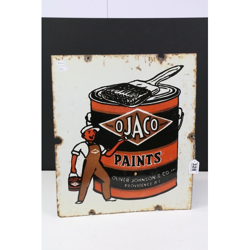 Ojaco Paints, Oliver Johnson & Co, In, Providence, RI, enamel sign, 51 ...