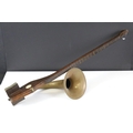 Phonofiddle by A.T Howson, London. Wood with curved brass horn with ...